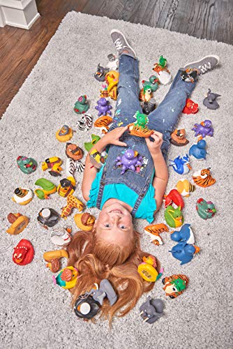 Wild Republic Rubber Ducks, Bath Toys, Kids Gifts, Pool Toys, Water Toys, Red Dragon, 4"