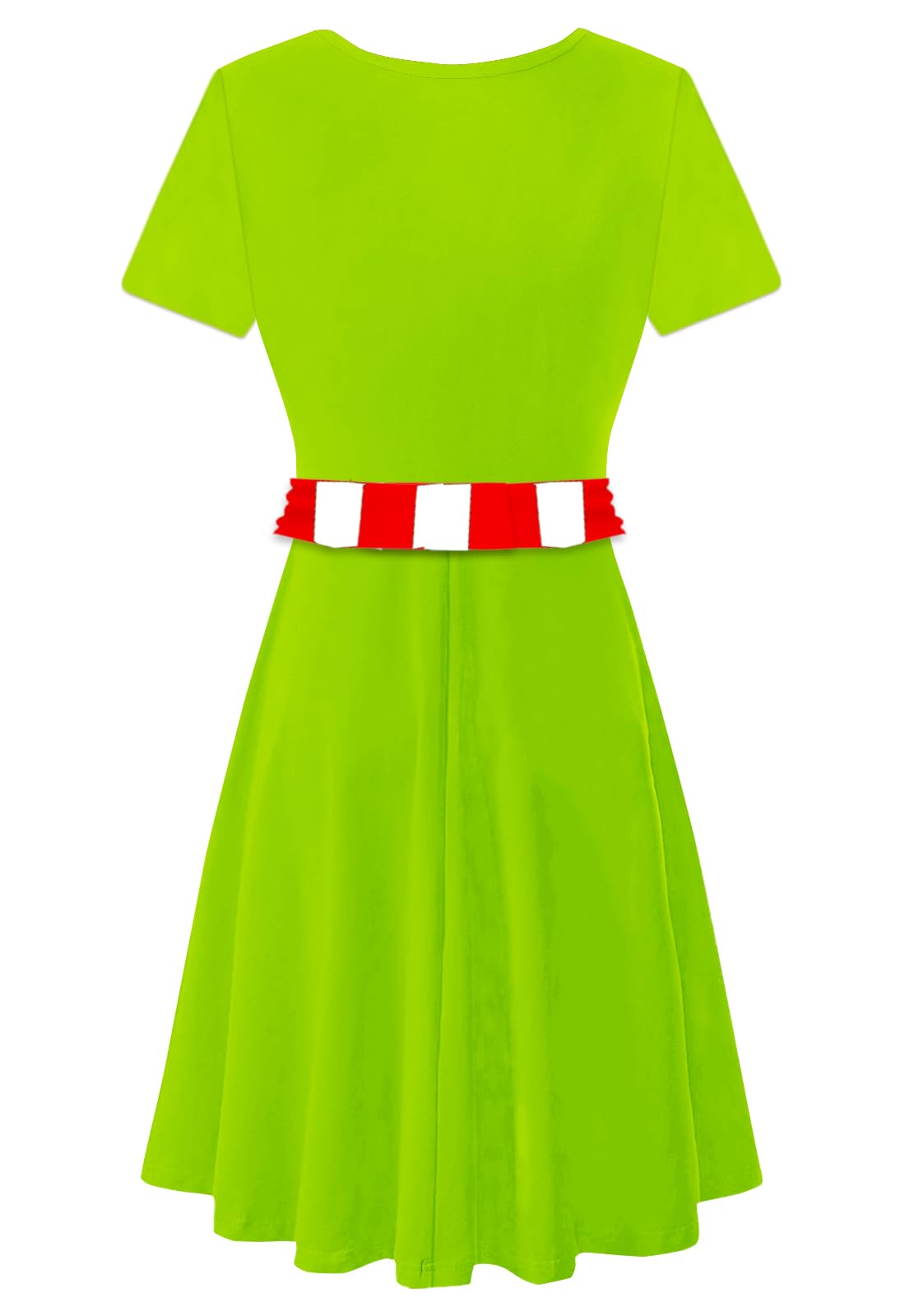 Women's Green Monster Dresses Ugly Christmas Costume Short Sleeve Casual Swing Dresses 2XL