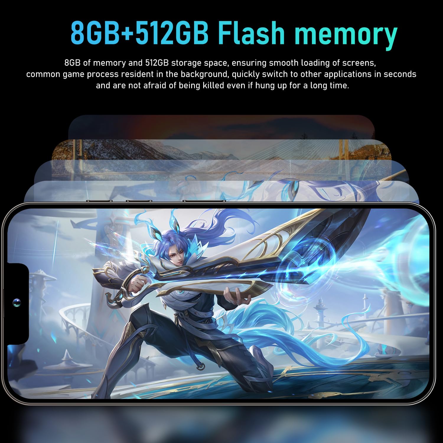 xixaomiro i14Pro Max 5G Cell Phone, Unlocked Android Smartphone, 8GB+512GB, 6.8'' FHD Display Screen, 13MP+48MP Camera, 5000mAh Battery, Dual Sim Card,1TB Expandable Storage (Golden)