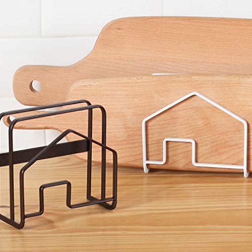 WUDILU Multi-Cell Wall-Mounted Cutting Board Rack Metal Drying Pan Pot Rack Cover Lid Rest Stand Spoon Holder Kitchen Tool (Color : E)