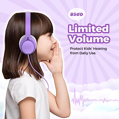 TuneFlux Kids Headphones, Design for boys and girls-Purple