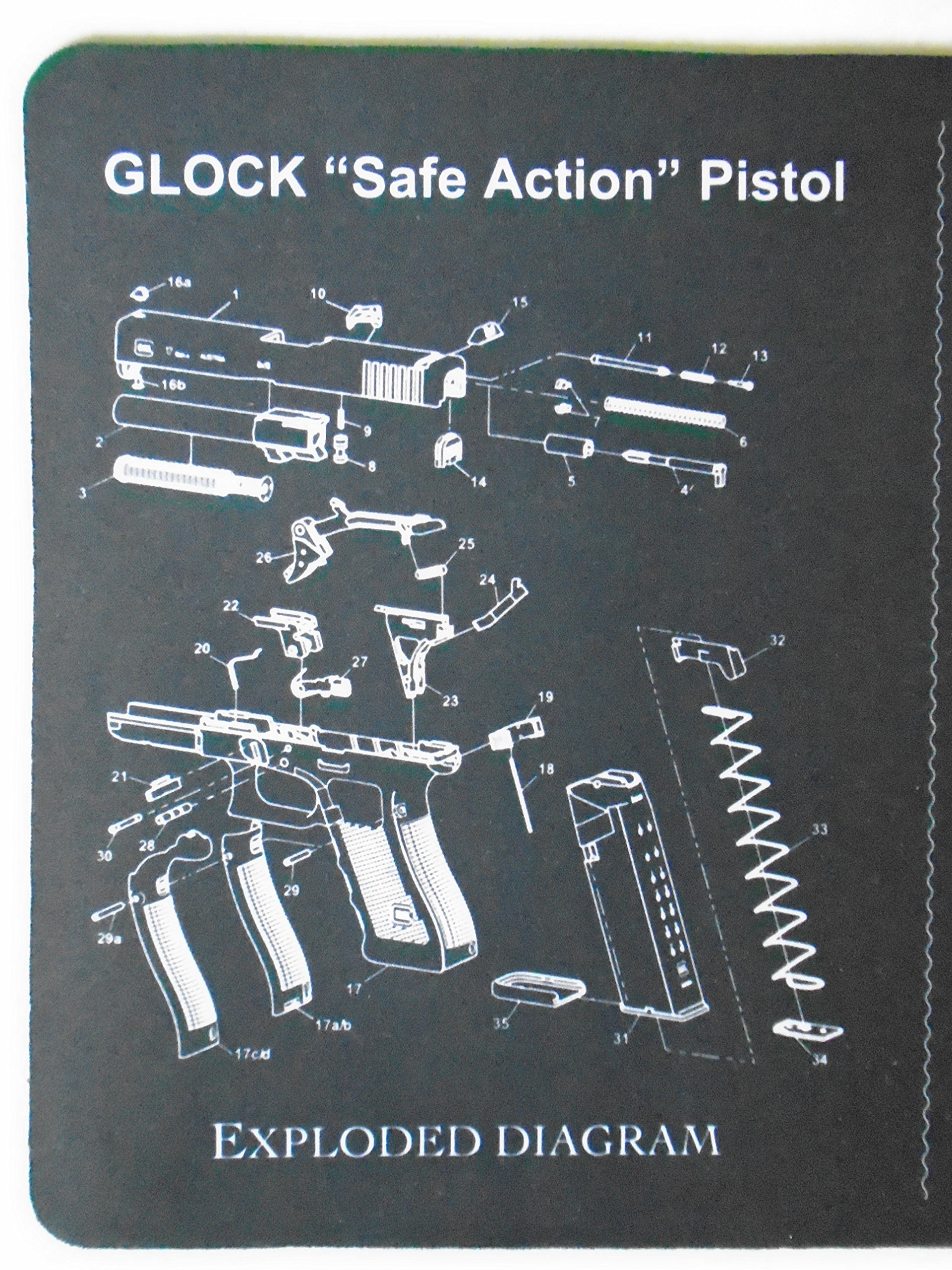 UsefulThingy Pistol Cleaning Mat - Printed Diagram