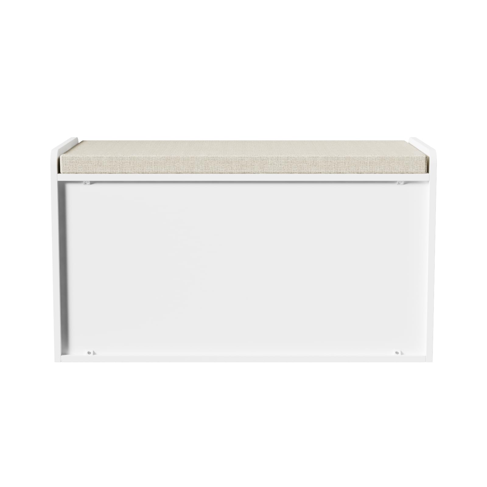 WARMHONIU Shoe Storage Bench with 2 Drawers & 2 Door Cabinet, Entryway Bench with Shoe Storage, Shoe Bench with Cushion, Adjustable Shelves, Shoe Rack Bench for Entryway, Hallway, Bedroom, White