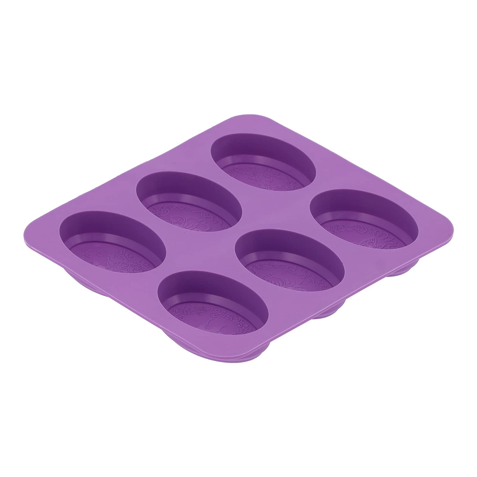 VTOSEN 6-Grid Originality Mold Silicone Hand Made Soap Cake Mold for Home Bakery, Versatile and Durable Mold for Creative Bakery Supplies(Oval Crown)