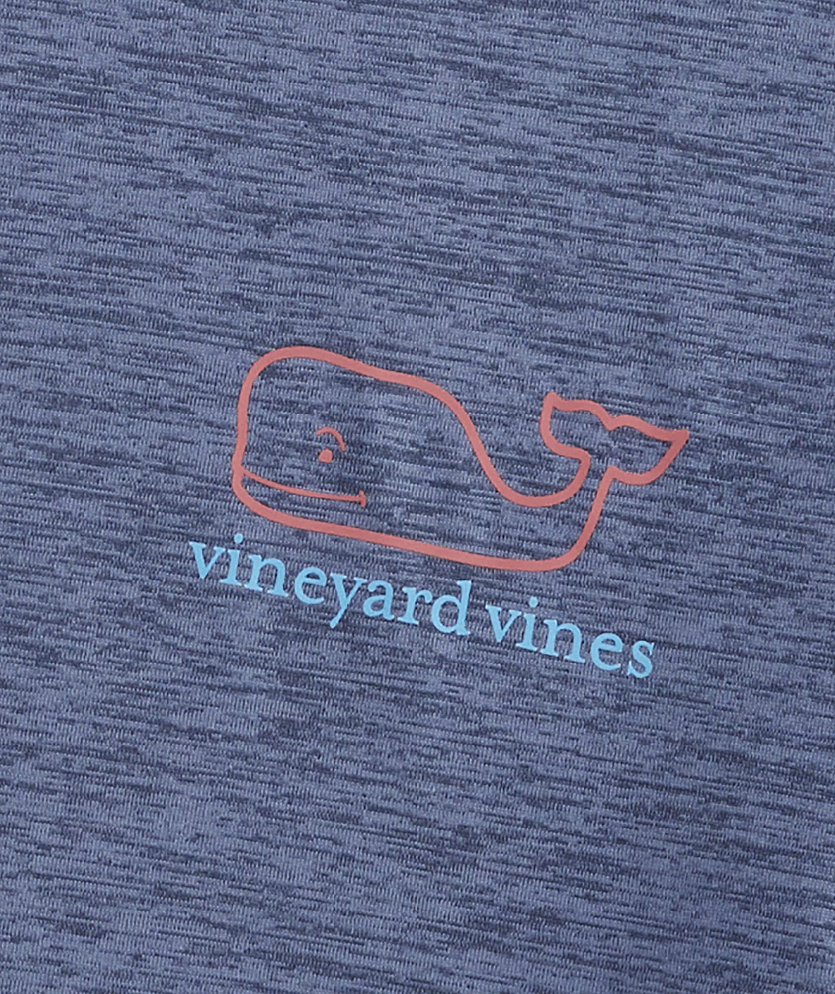 vineyard vines Men's Short Sleeve Whale Harbor Tee, Faded Indigo Heather, Small