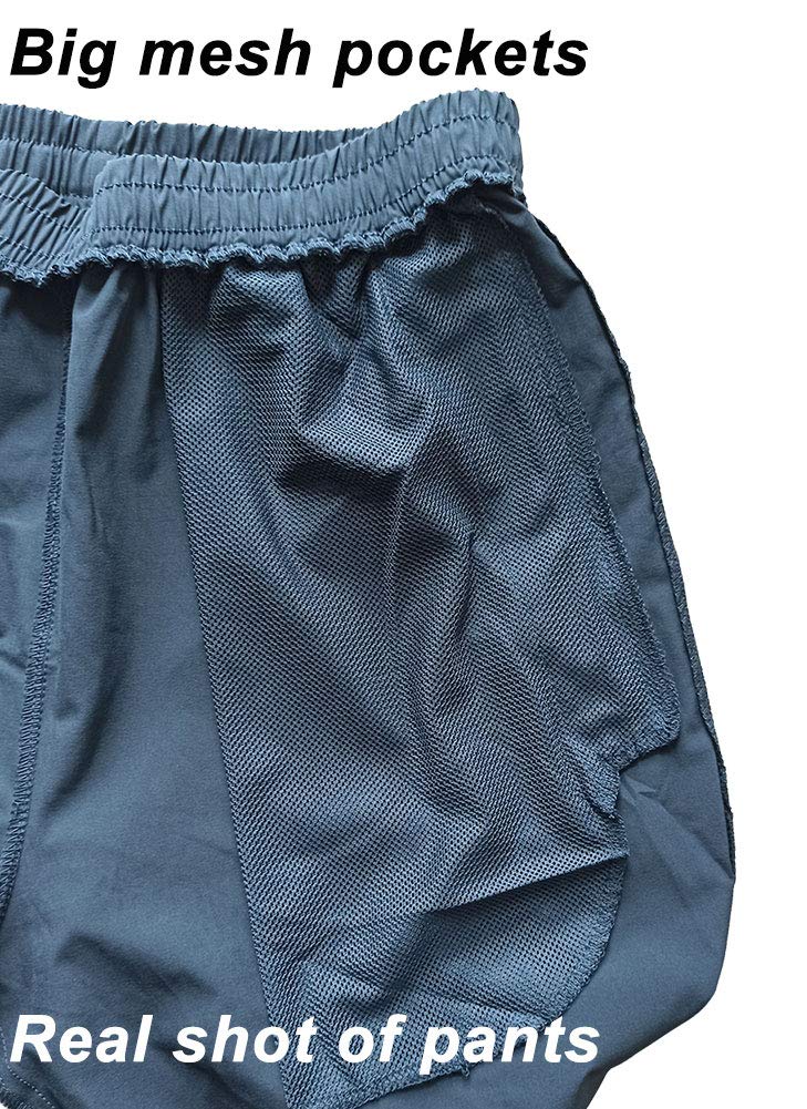 WOTHONPIS Mens Hiking Pants Slim Fit Joggers Pants Lightweight Running Pants Soft Elastic Waist Athletic Track Pants Khaki