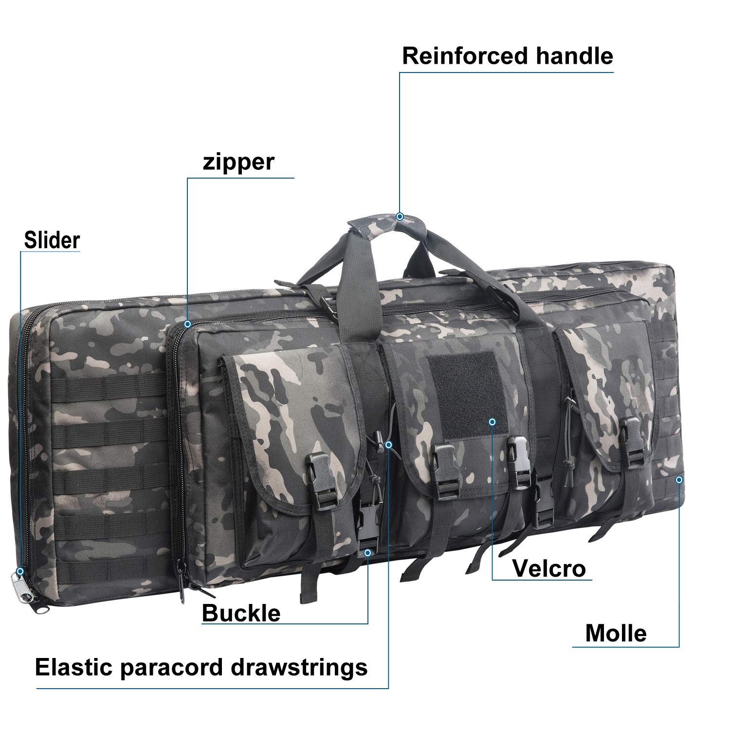 Warriors Product 38 42 Inch Tactical Rifle Bag Gun Bags Double Gun Case for Shooting Hunting Range