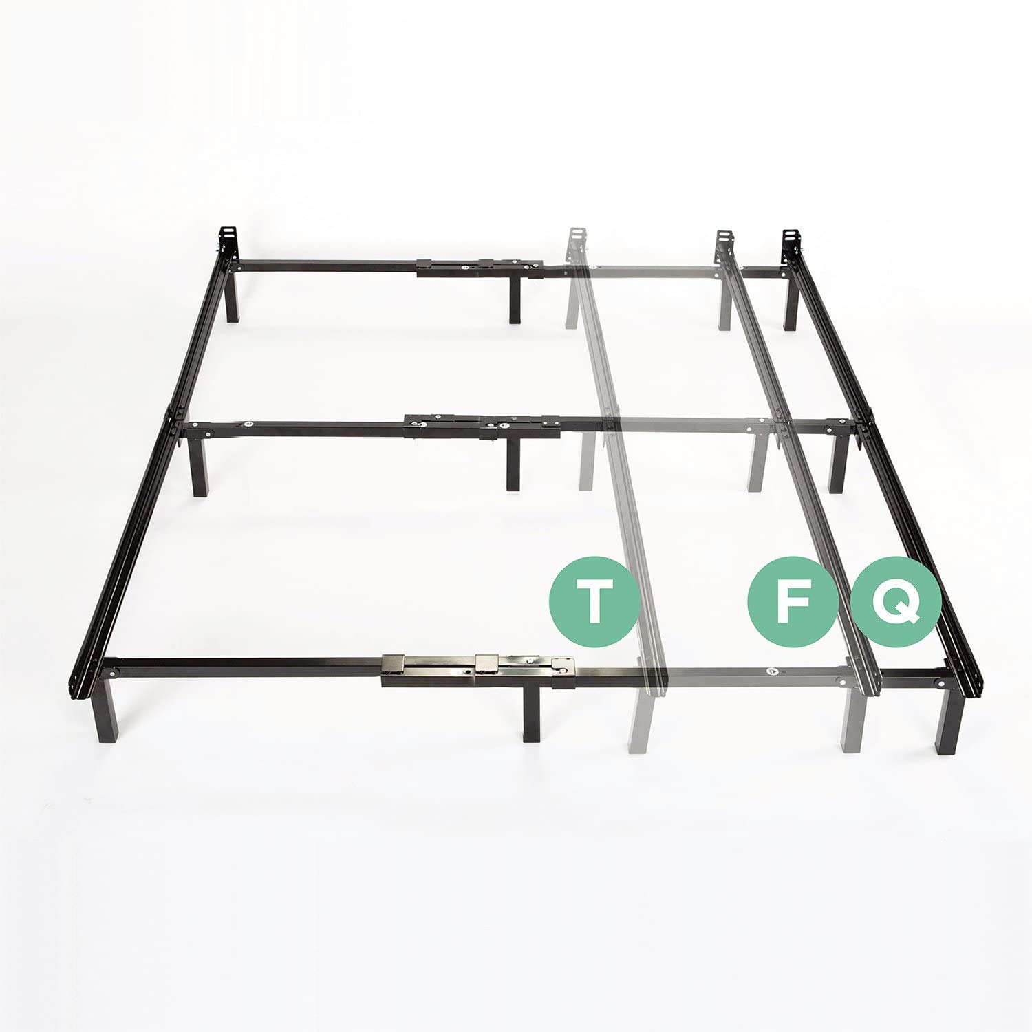 Zinus Compack Metal Adjustable Bed Frame / 7 Inch Support Bed Frame for Box Spring and Mattress Set, Twin/Full/Queen 14 Inch SmartBase Headboard or Footboard Brackets, Set of 2