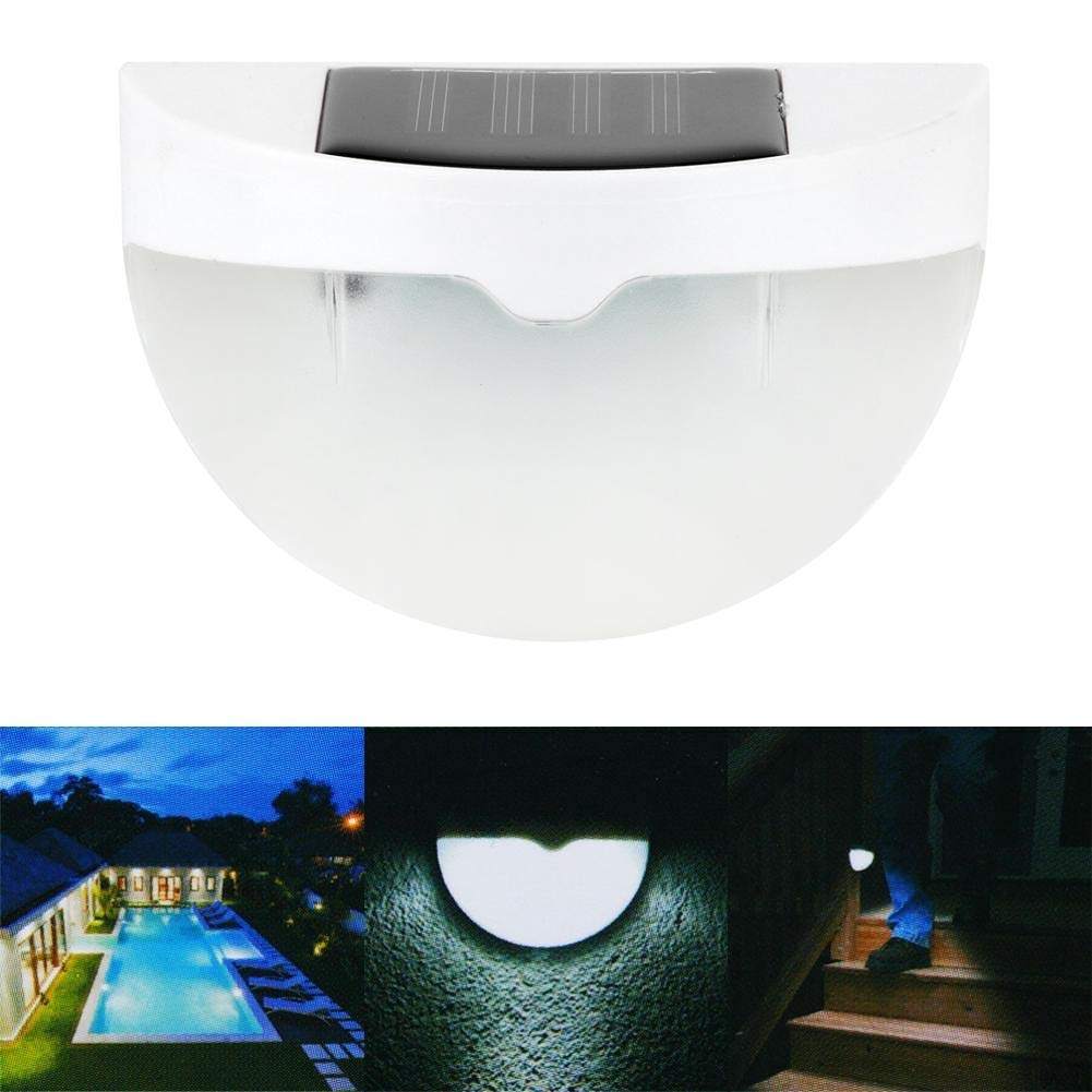 Zopsc 6LED Solar Powered Light, IP55 Waterproof Garden Fence Lamp Decoration Light for Home Outdoor Courtyard Lighting (White)