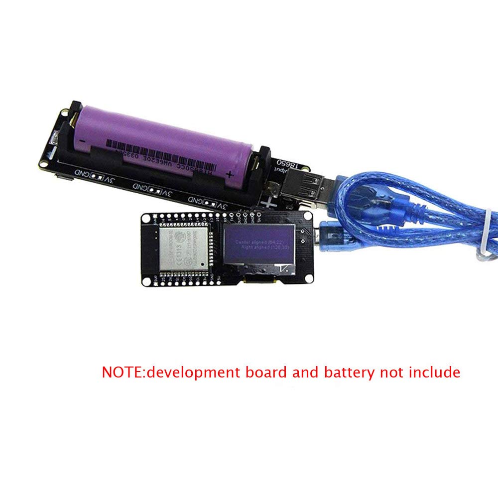 Ximimark 2Pcs Micro USB 18650 Battery Shield Expansion Board Wemos ESP32 V3 Cable Development Tool LED for Arduino and Raspberry Pi(with Cable)