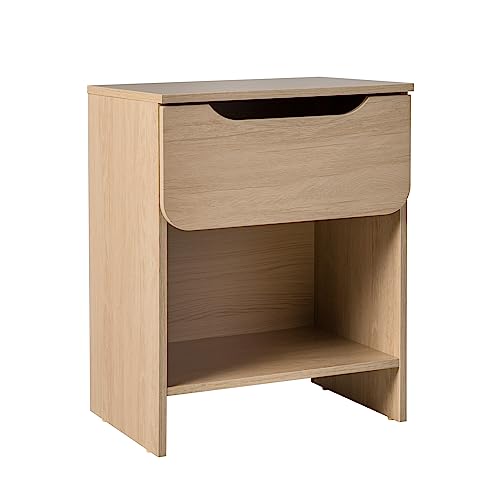 Walker Edison Modern 1-Drawer Simple Nightstand, 20 Inch, Riviera