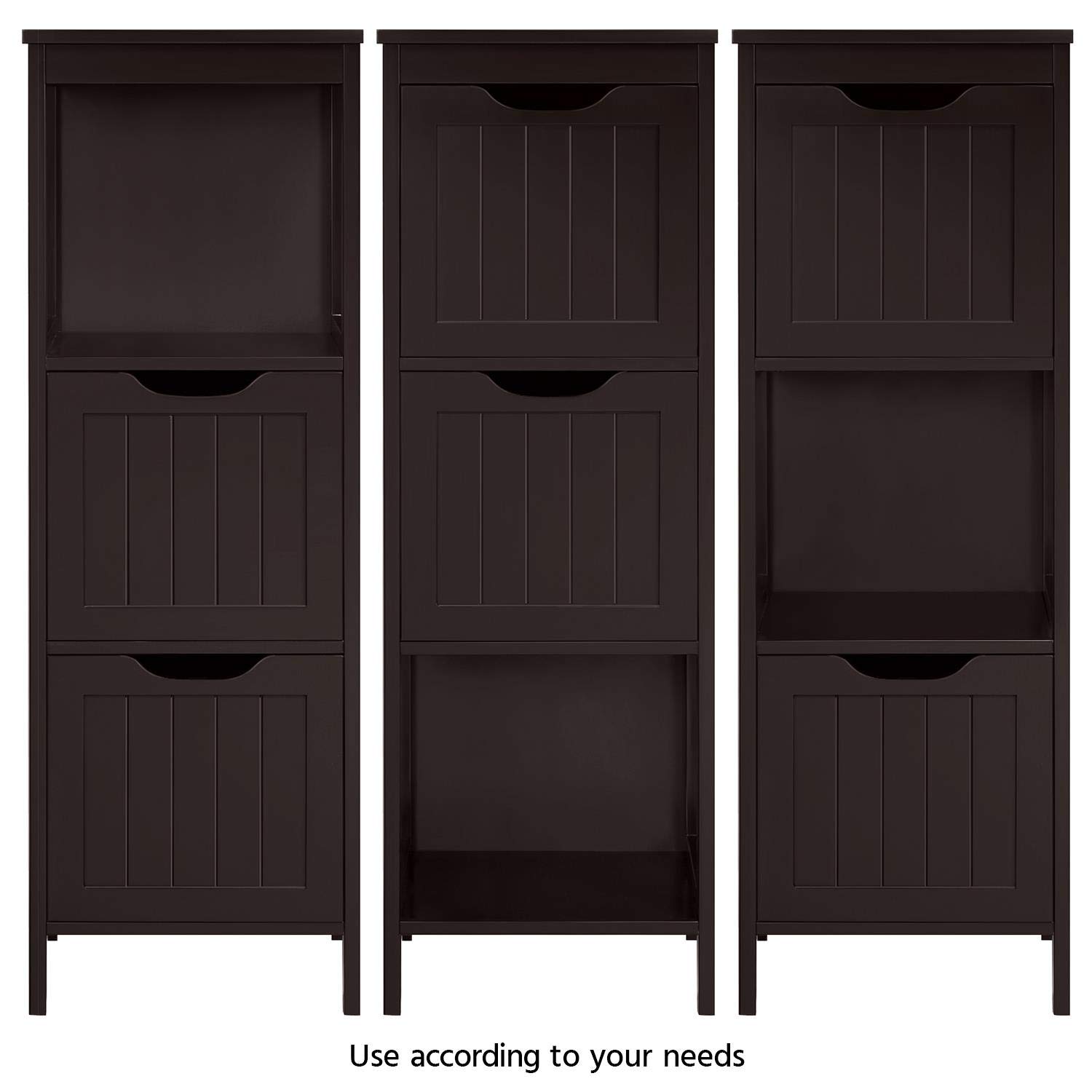 Yaheetech Bathroom Floor Cabinet, Wooden Storage Cabinet with 2 Drawers and 1 Shelf, Multifunctional Side Organizer Rack Stand Table, D11.8xW11.8xH35 Inches Espresso