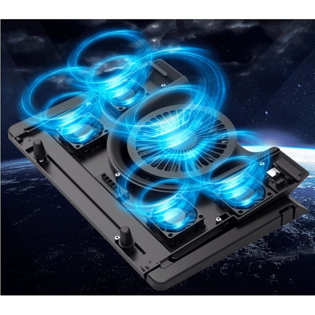 ZGJHFF Steel Mesh Panel LED Fan Adjustable Speed Control 10 "-17" Laptop Cooling Pad, Cooling Bracket