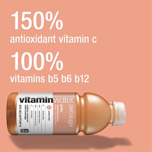 vitaminwater zero sugar Gutsy Watermelon Peach, 20 Fl Oz