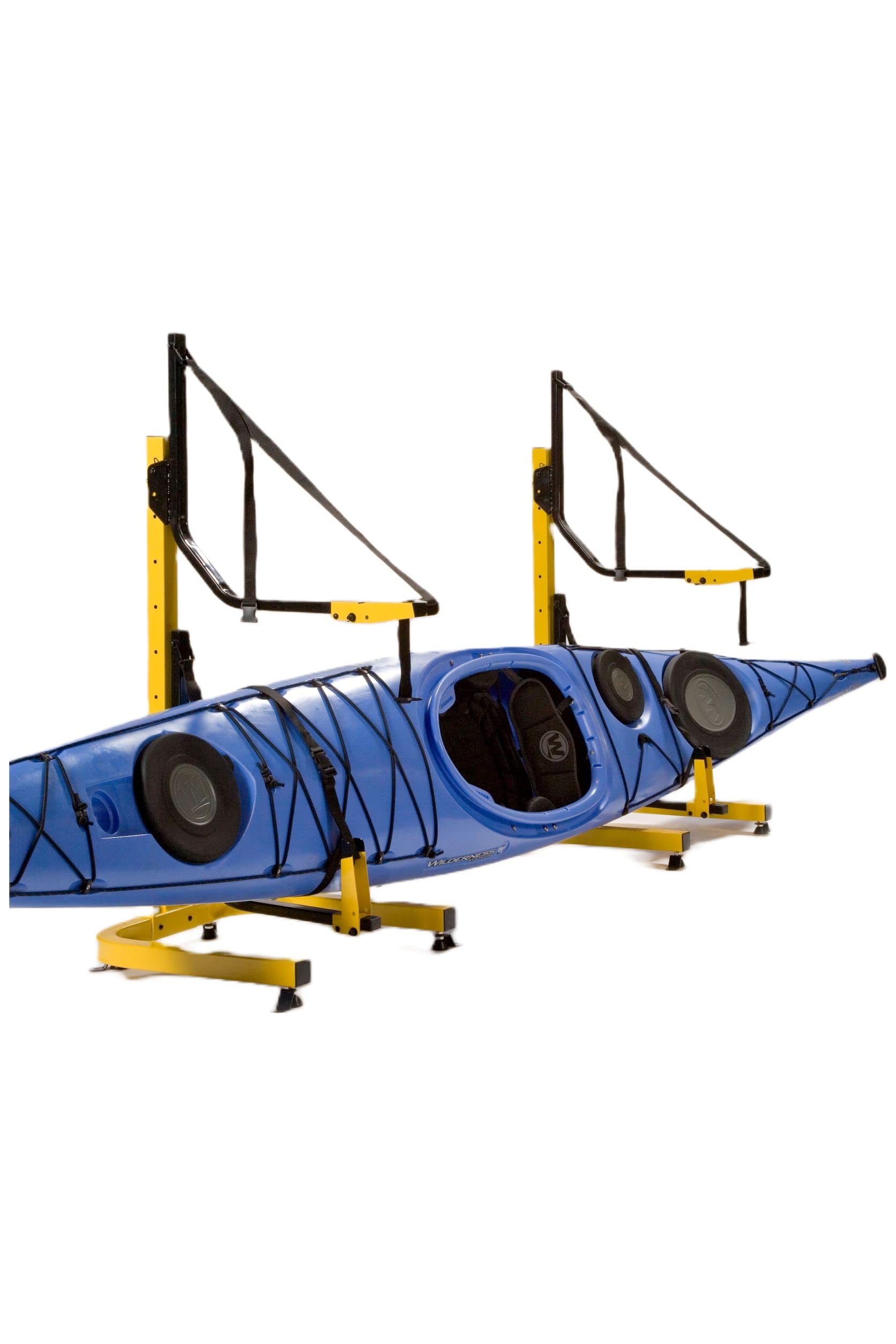 Suspenz Kayak Storage Rack, 2-Boat Free Standing Kayak, Canoe, SUP Deluxe Storage Rack, Indoor & Outdoor, Yellow, 48" x 24" (11-0203)