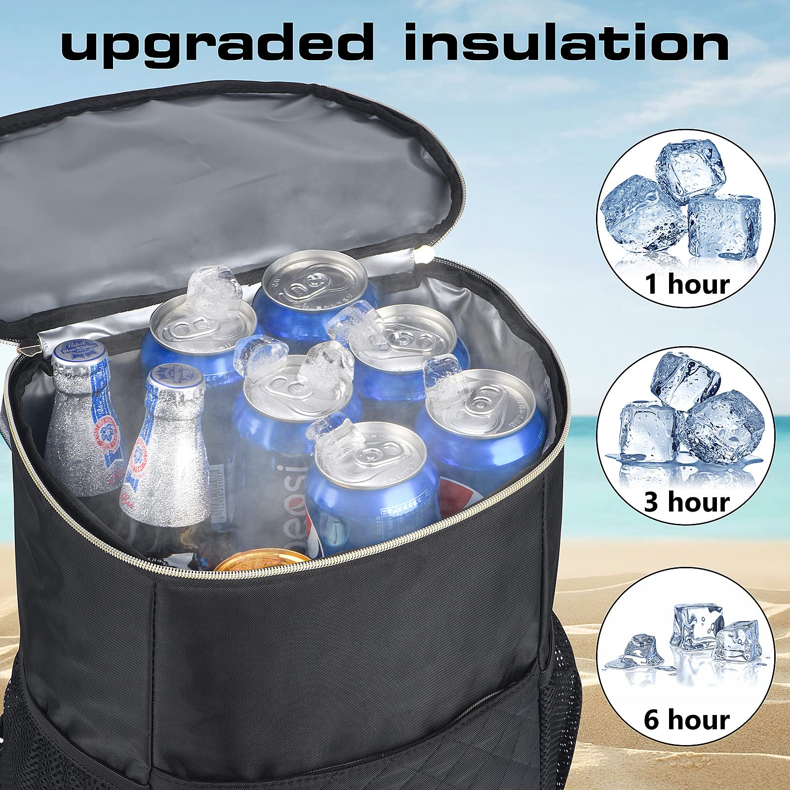 Wolka Cooler Backpack 30 Cans,Portable Backpack Coolers Insulated Leak Proof,Waterproof Soft Sided Cooler bag for Travel,Beach,Camping,Picnic,Lunch Backpack for Women