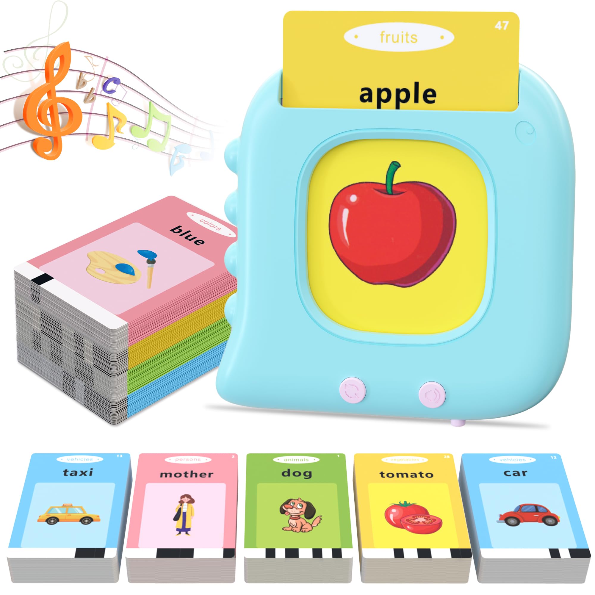 Talking Flash Cards for Toddlers with 224 Sight Words, Toddler Toys for Ages 1 2 3 4 5 Years Old Boys, Pocket Speech Therapy Toys, Autism Sensory Toys, Montessori Educational Learning Toys Gifts