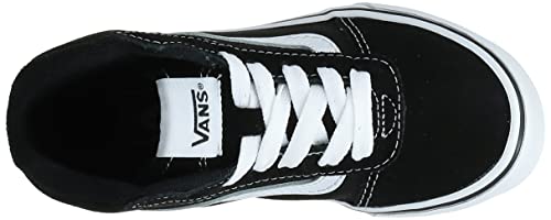 Vans Kids Ward HI Shoes Suede Canvas Black White Size 6