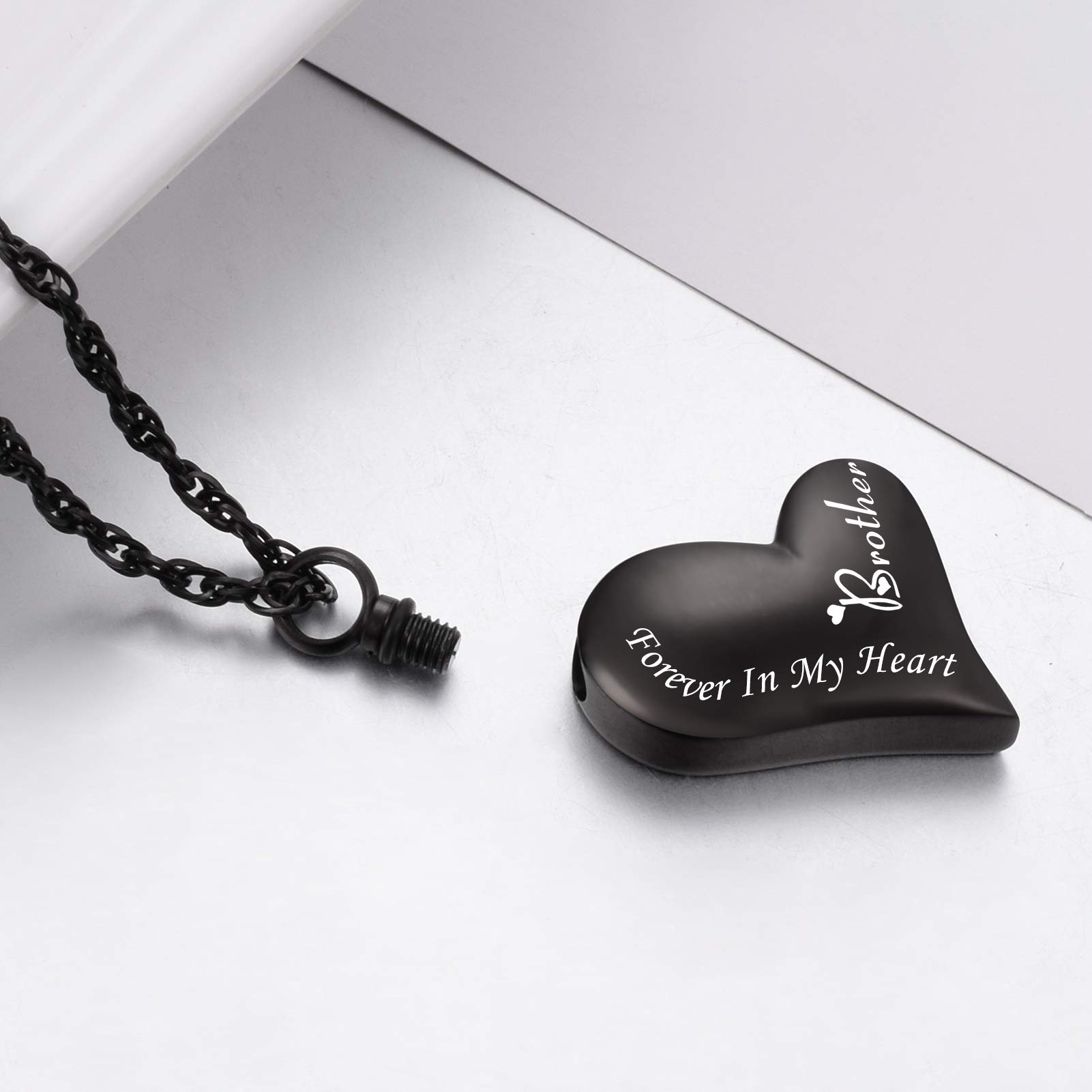 XIUDA Urn Necklace for Ashes Forever in My Heart Pendant Cremation Necklace Stainless Steel Ashes Jewelry for Dad Mom