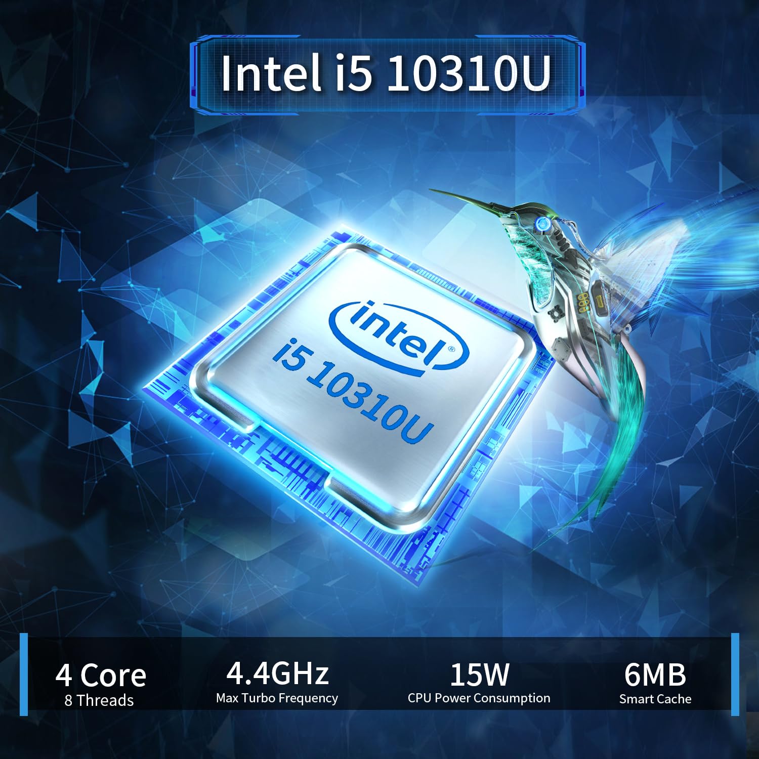 YLIMPC i5 Mini PC, Intel i5 10310U (Up to 4.4GHz) Windows 11 Pro,Mini Computer 16GB RAM 512GB NVMe SSD, Mini Desktop Computers,Support 4K UHD/WiFi2.4G+5G/BT5.0/Dual Display/USB 3.1/Auto Power On