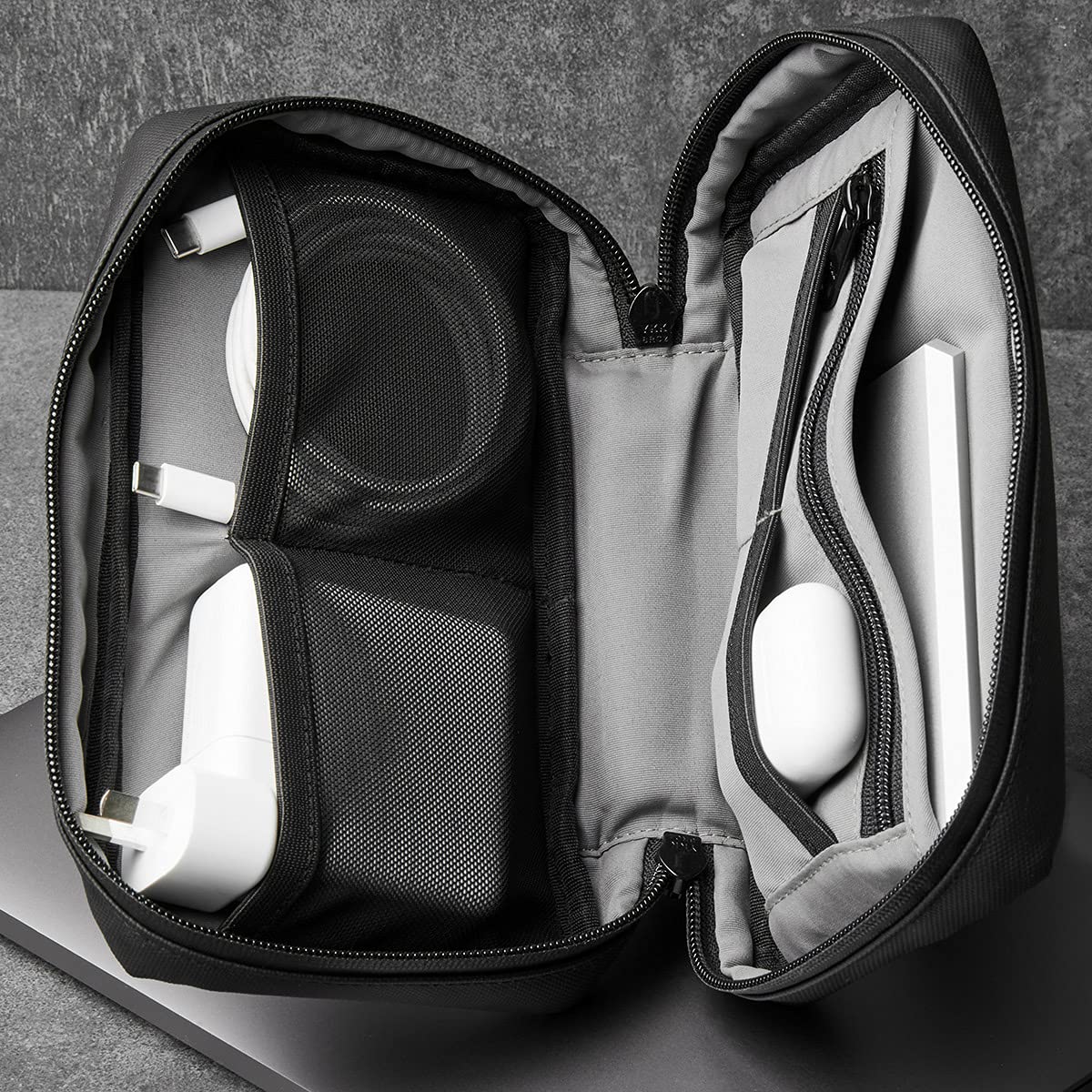 Tech Kit by ALPAKA | Tech Pouch for your Cables, Chargers, Powerbank, Earbuds, SD Cards, Tech Essentials (Black)