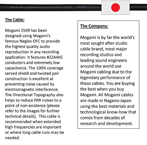 WORLDS BEST CABLES 1 Foot – Directional High-Definition Audio Interconnect Cable Pair CUSTOM MADE using Mogami 2549 wire and Amphenol ACPR Die-Cast, Gold Plated RCA Connectors