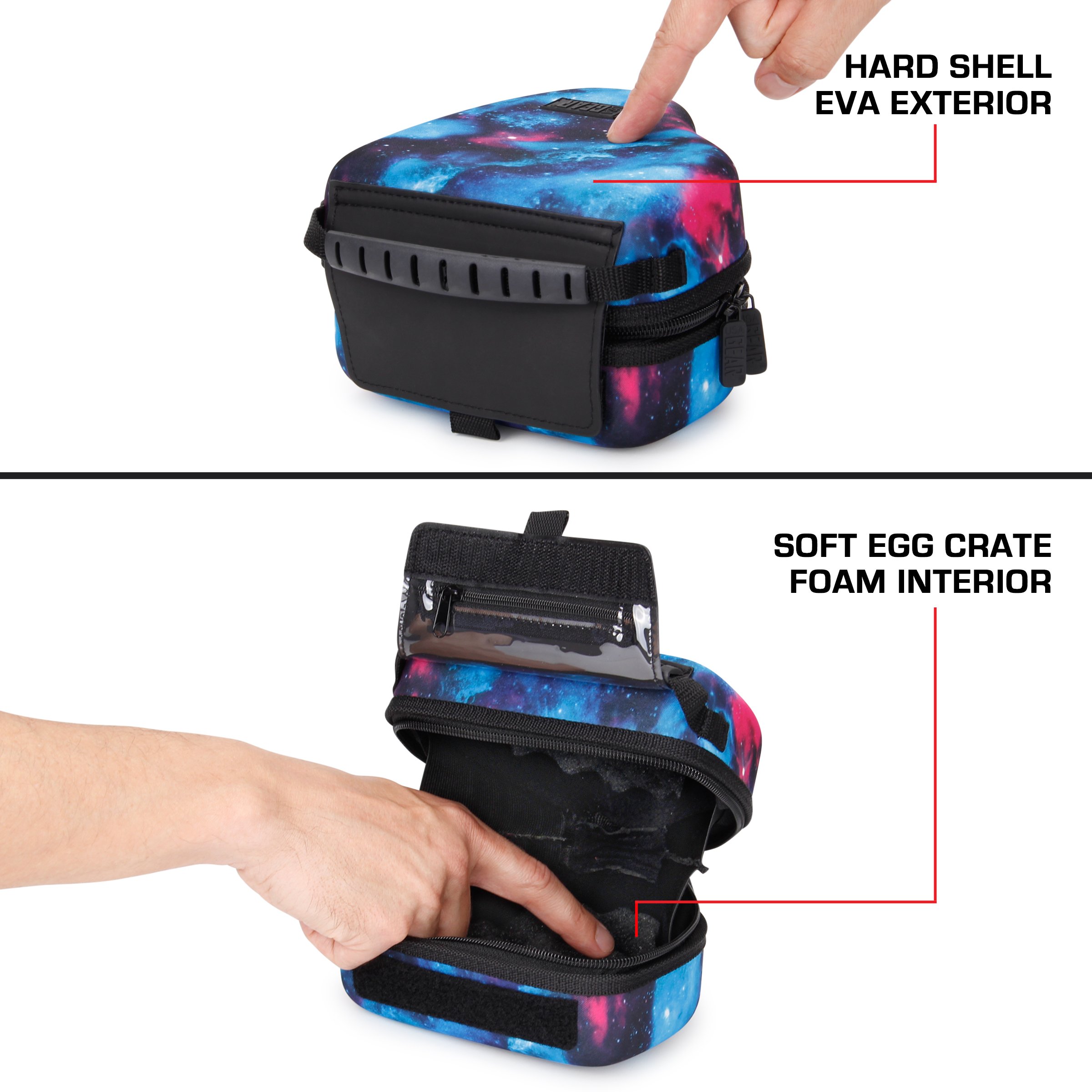 USA Gear DSLR Camera Sleeve with Molded EVA Hard Shell Camera Case Protection, Quick Access Opening, Padded Interior and Rubber Coated Handle-Compatible with Nikon, Canon, Olympus and More (Galaxy)