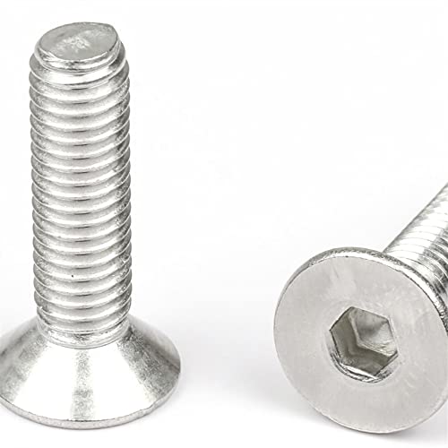 WAAZI Hexagon Socket Screws 201 Stainless Steel countersunk Head Hexagonal Screw Flat Head Hexagonal Bolt Inner Hexagonal Screw (Size : M5*12)