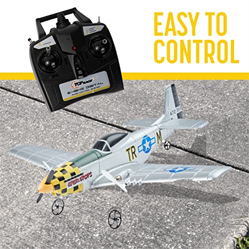 Top Race Remote Control Airplane | RC Plane 4 Channel Ready to Fly RC Planes for Adults, Advanced RC Foam Blimps for Adults, Remote Control Airplane Spitfire Shark Mouth TR-S55