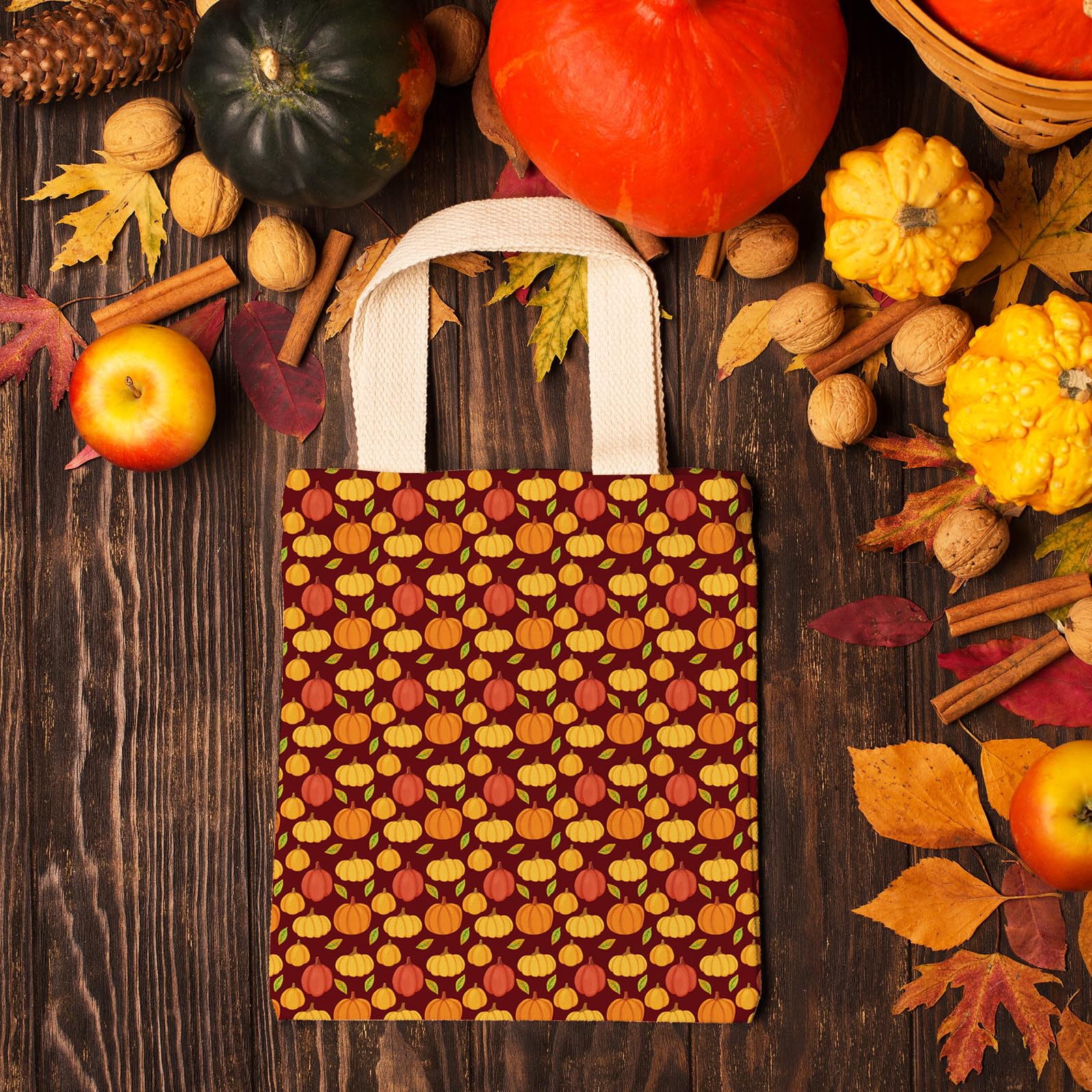Whaline 10Pcs Fall Cotton Fabric Bundles 18 x 22 Inch Fall Leaves Pumpkin Wave Dot Fat Quarters Autumn Quilting Patchwork Squares Sewing Fabrics for Fall Thanksgiving DIY Handmade Craft Party Decor