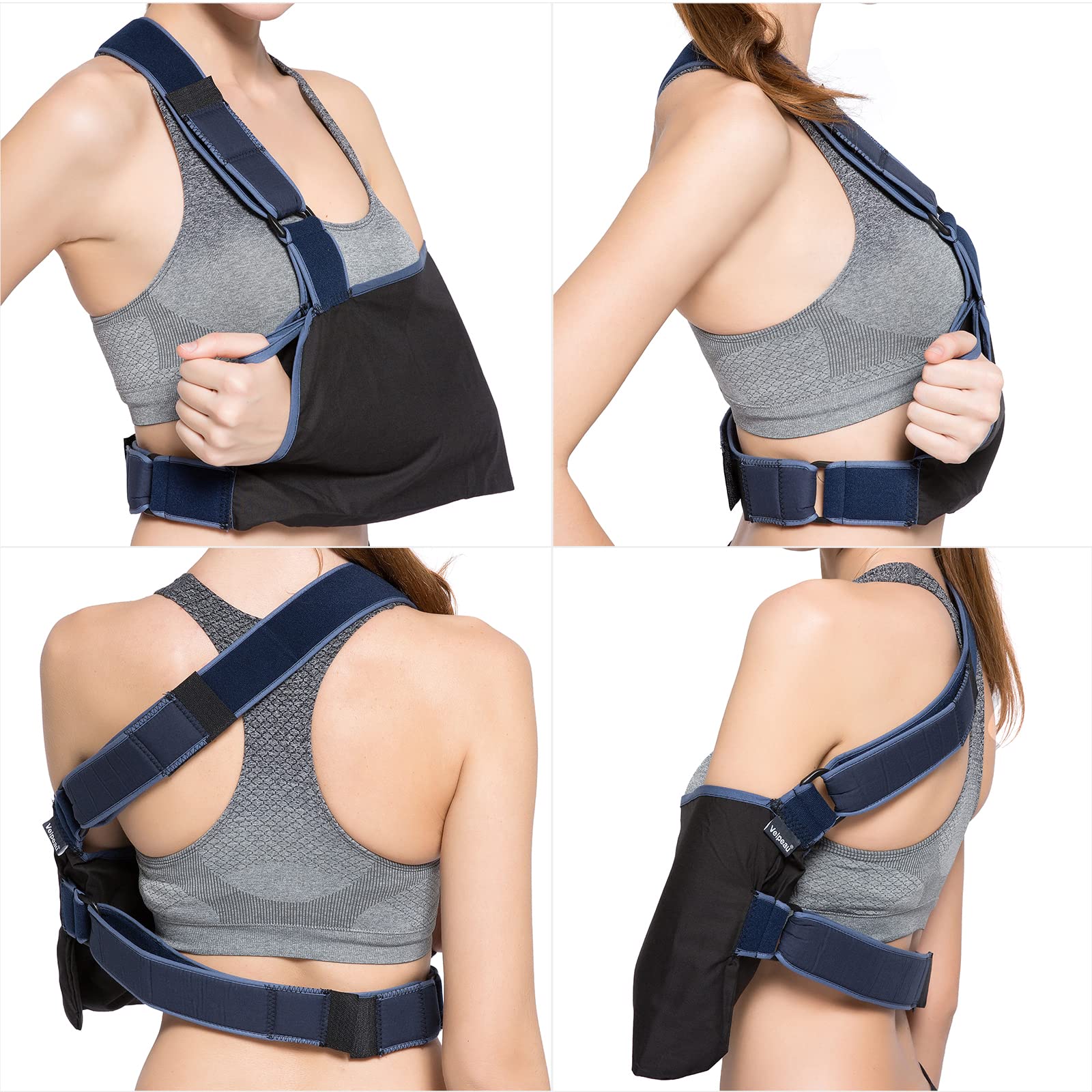 Velpeau Arm Sling with Waist Strap - Can Be Used During Sleep - Shoulder & Rotator Cuff Support - Adjustable Medical Sling for Subluxation, Dislocation, Sprains, Strains & Tears (Medium)