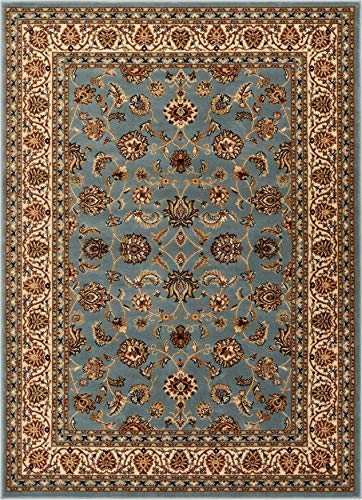 Well Woven Barclay Sarouk Light Blue Traditional Area Rug 6'7" x 9'6"