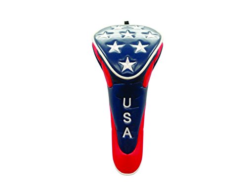 USA Golf Head Cover with Stars (Zipper Closure) - Available in Driver, Fairway and Hybrid (each sold separately) (Driver)