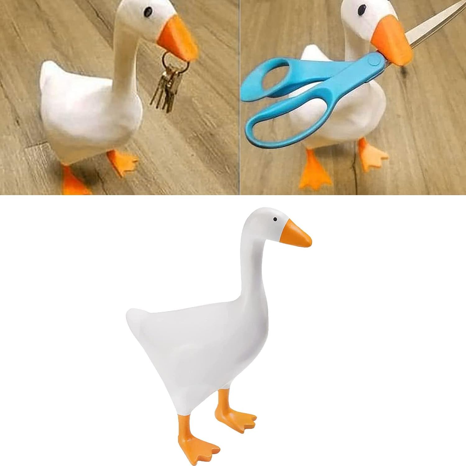 TOKZON Goose Magnetic Key Holder, Resin Goose Statue, Magnetic Tool Holder Home Decoration, Cute Animal Figurines Keys Holder, for Keys、Glasses, Bells