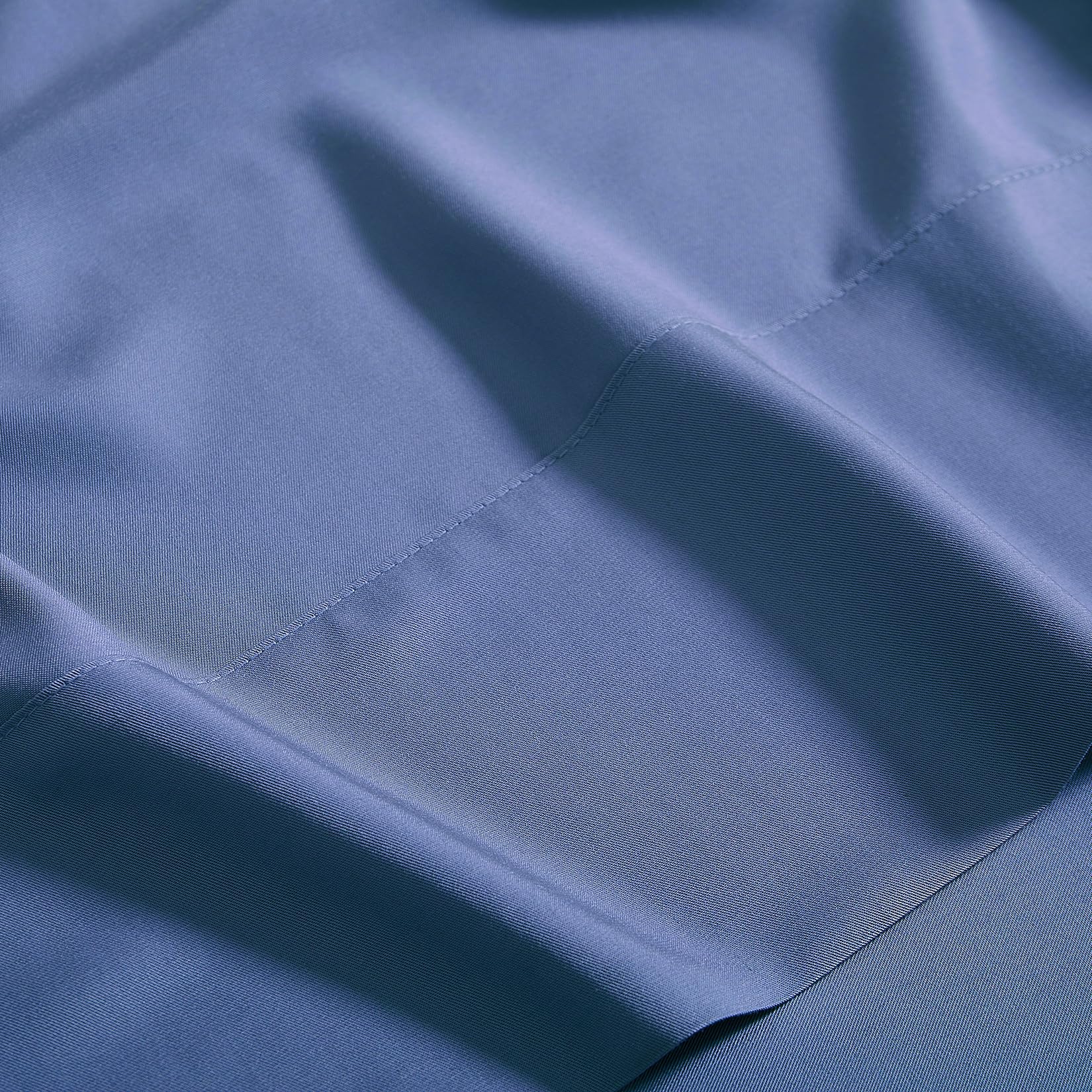 WODFAMY Cooling Breathable Rayon Full Size Bed Sheets Set 225 Thread Count Super Silky Soft Bedding Sheet Sets with 16 Inch Deep Pocket, 4 Piece Grey Blue