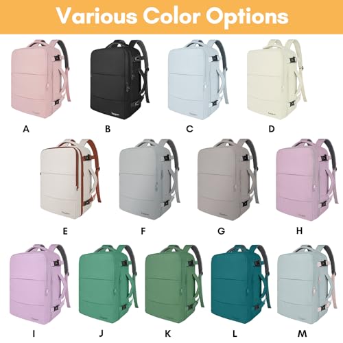 Taygeer Travel Backpack for Women, Carry On Backpack with USB Charging Port & Shoe Pouch, TSA 15.6" Laptop Backpack Flight Approved, College Gym Bag Casual Daypack for Weekender Business Hiking,Beige