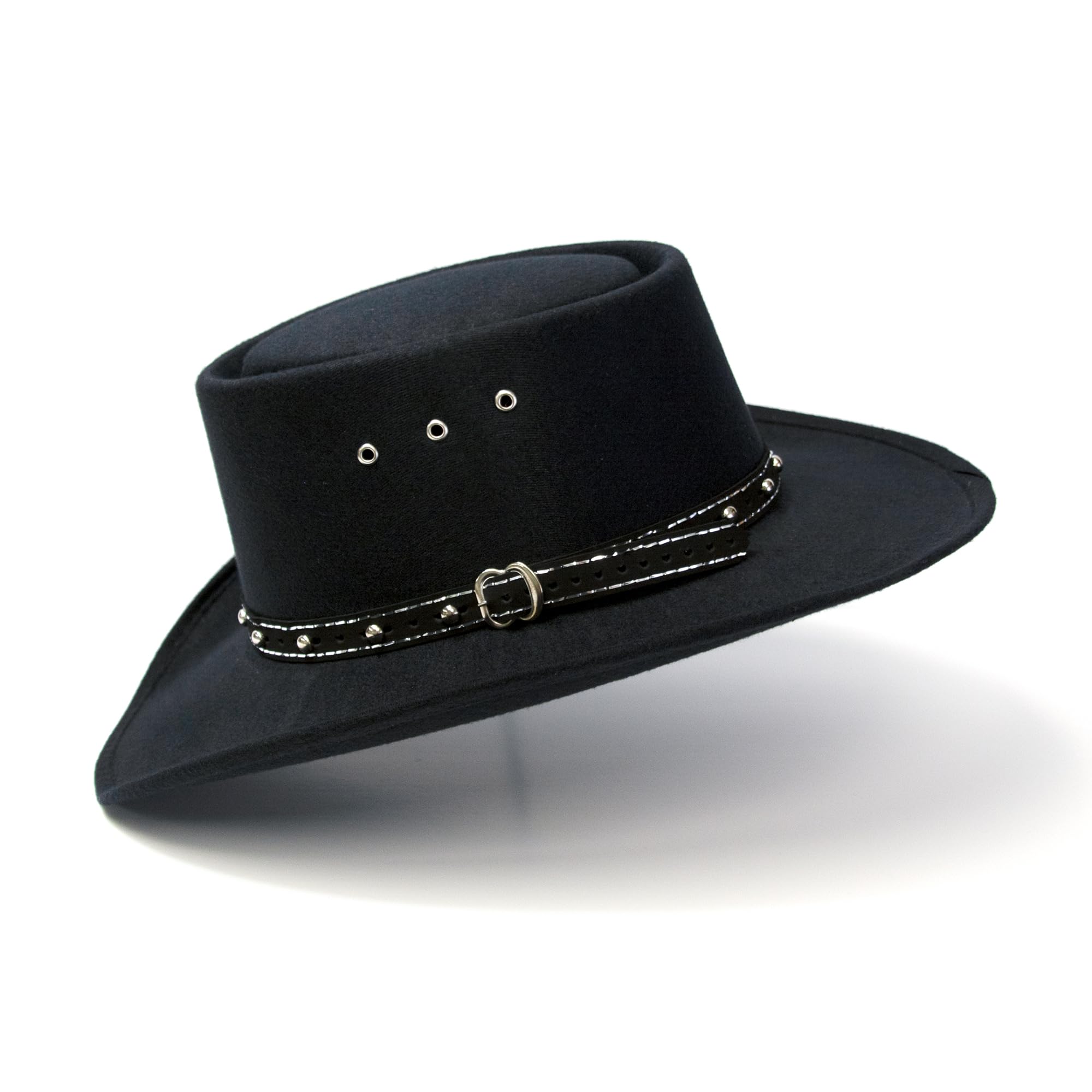 Western Express Adult's Faux Felt Gambler Cowboy Hat - Classic Black Western Style