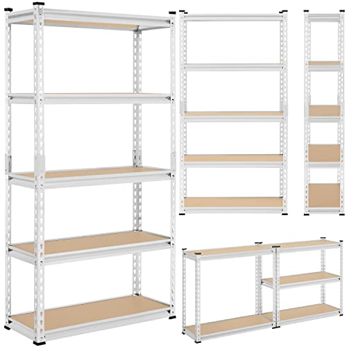 Topeakmart Storage Shelves 5 Tier Adjustable Metal Shelving Unit Utility Shelves Garage Storage Racks for Warehouse Garage Pantry Kitchen- Silver, 29.5 x 12 x 60 Inch