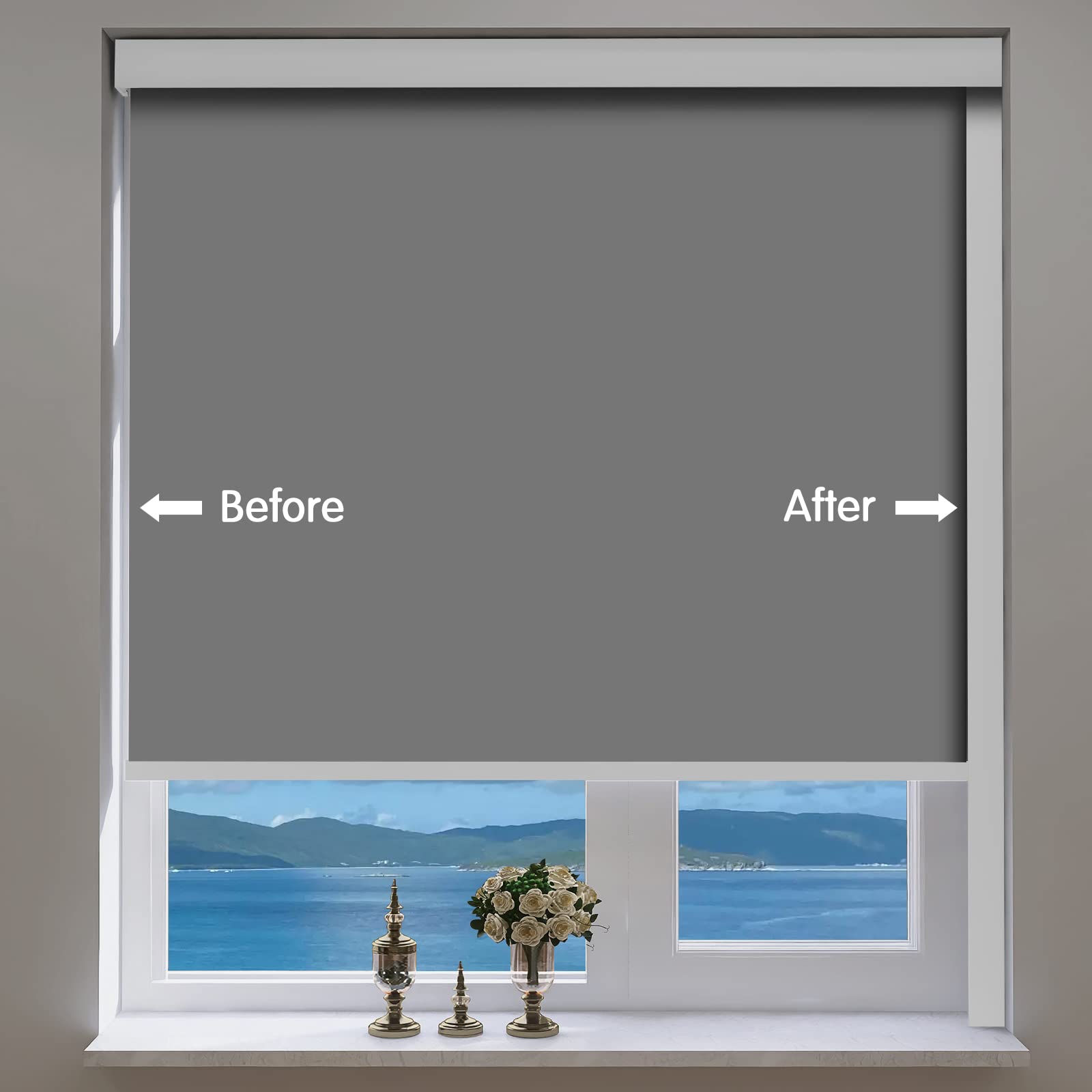 ZSTARR PVC Light Blockers Blackout Light Blockers Side Tracks for Window Shades and Blinds,Side Tracks for Blackout Shades Easy to Instal,Light Blocking Strips for Bedroom (White, 57.5",2Pcs)