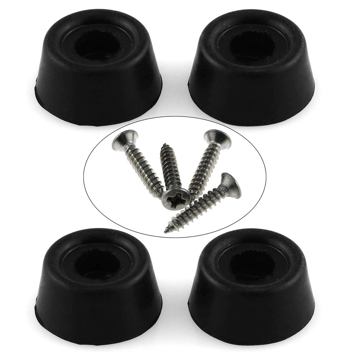 ZRM&E 4pcs Black Pool Billiard Snooker Table Stick Screw-on Rubber Cue Bumpers Protective Protector