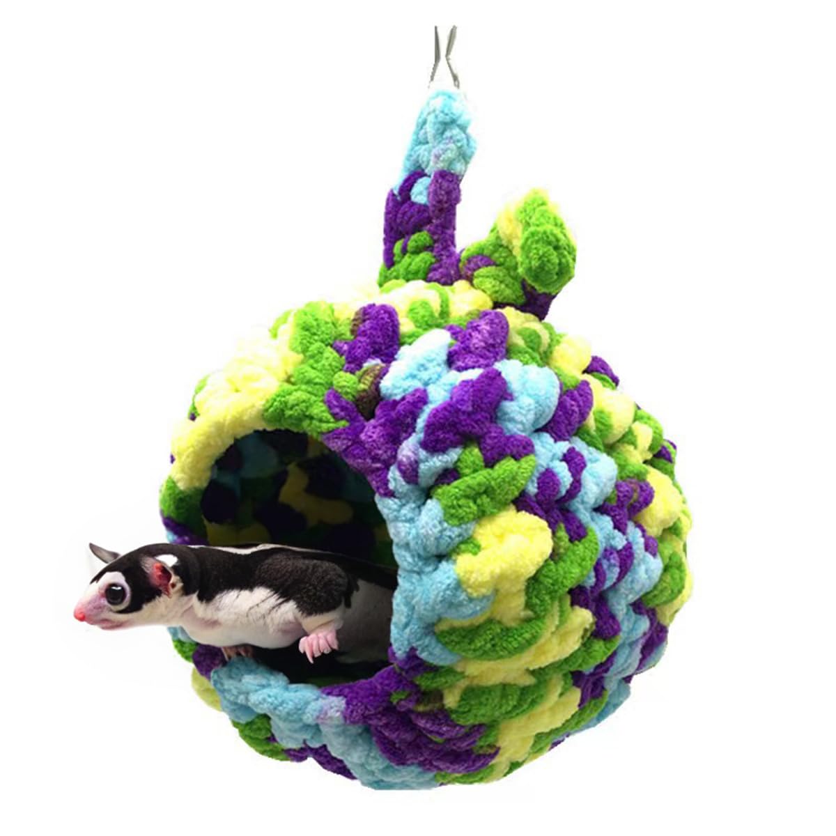 Yotughto Hedgehog Sleeping Bed Hammock Baby Small Animals Hanging Bed for Hedgehog Rat Sugar Glider Squirrel Ferret Winter Nest Hideout Pet Accessories (M,Green)