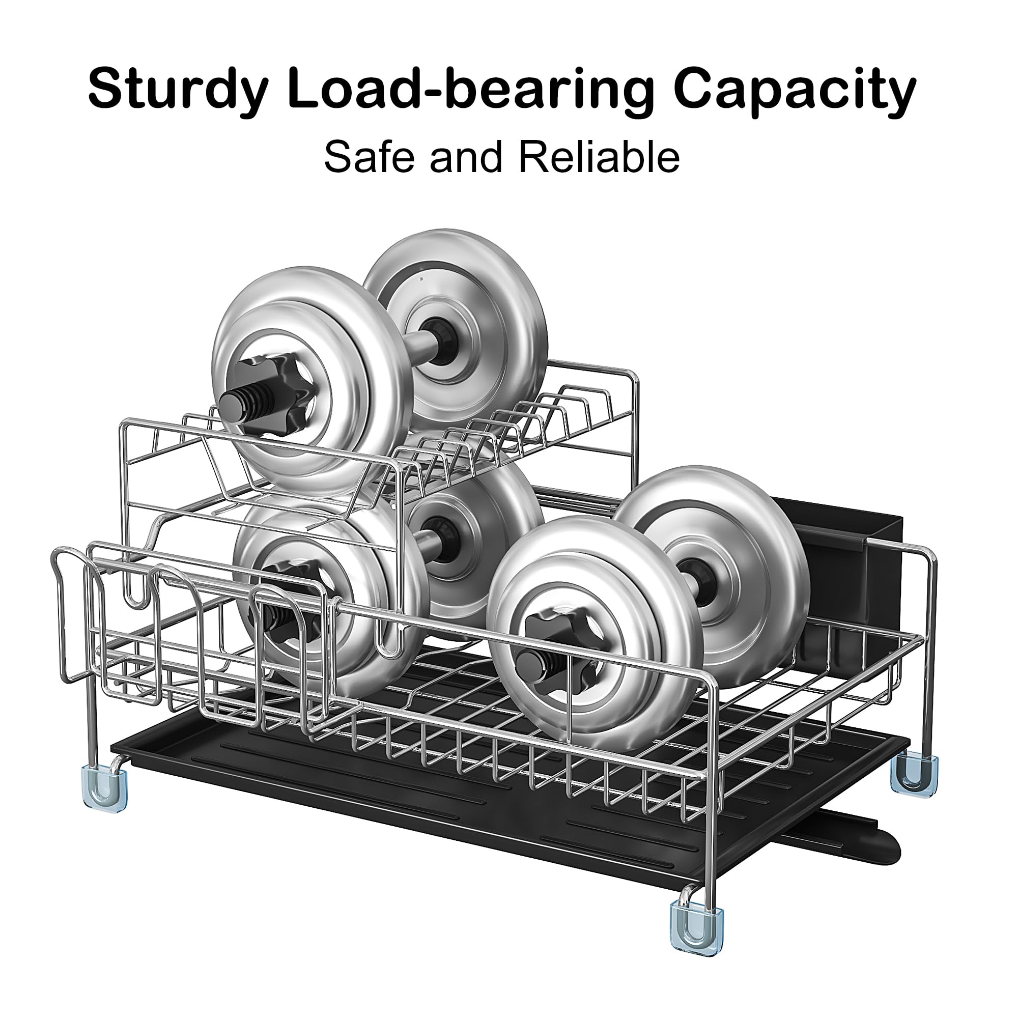 Youvip Dish Drying Rack for Kitchen Counter- Space-Saving, Extra top Dish Rack with a Cutlery Holder for Dishes, Spoons and Forks,Stainless Steel