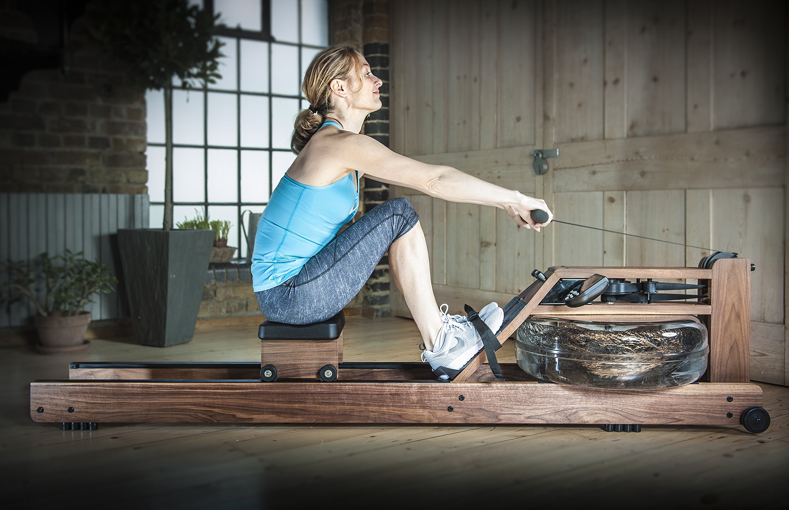 WaterRower Walnut Rowing Machine with S4 Monitor | USA MADE | Original Handcrafted Erg Machine for Home Use & Gym | Best Warranty