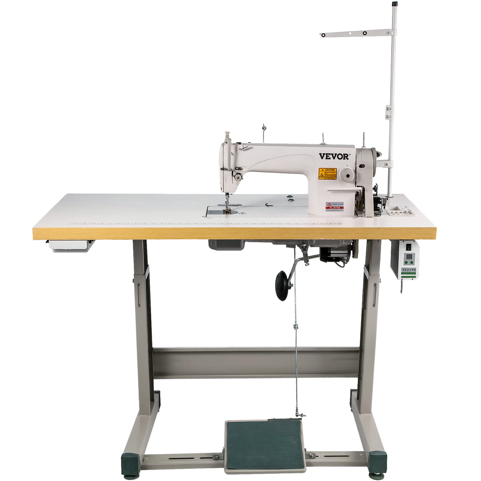 VEVOR Industrial Sewing Machine DDL8700 Lockstitch Sewing Machine with Servo Motor + Table Stand Commercial Grade Sewing Machine for Sewing