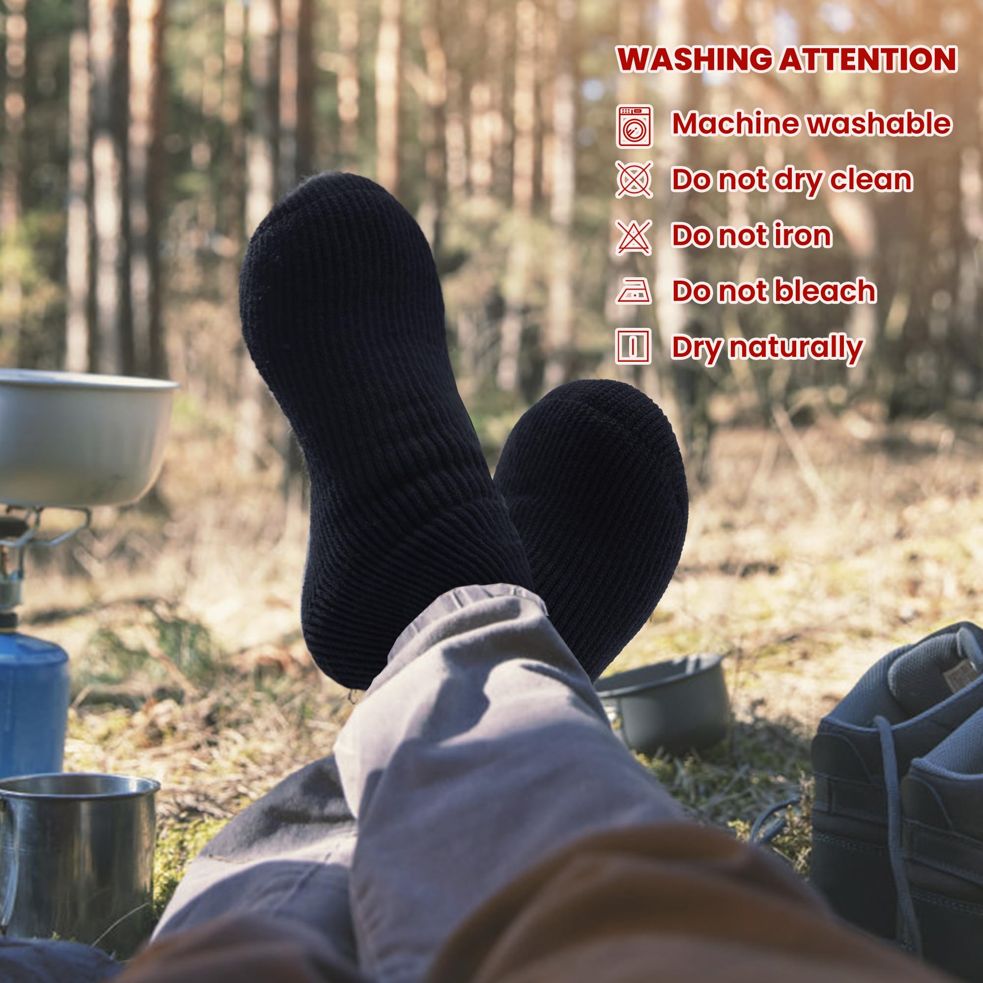 Tough Land 1 Pairs of Thermal Socks for Men Heat Trapping Warm Winter Socks