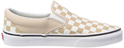 Vans Unisex Adults' Classic Slip on Trainers, Beige ((Checkerboard) Frappe/True White Qco), 7.5 UK 41 EU
