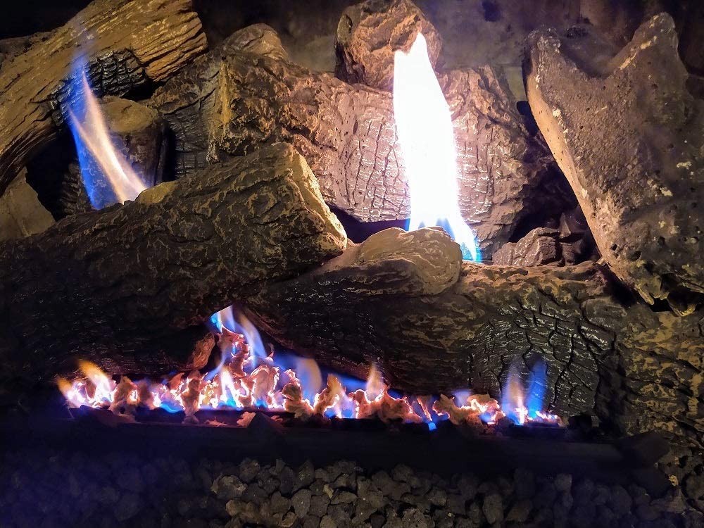 YOLLIT Glowing Embers/Premium 100% Mineral Rock Wool for Gas Logs Fireplace Appliances Natural/LP Fuels Compatible Burnt Ember Display / 6 Oz. Package with Convenient Hang Hole