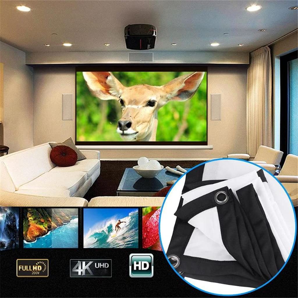 ZZBJ 3D Wall Mounted Projection Screen Canvas LED Projector High Brightness 120 Inch-60inch for Home Theater (Size : 120 inch)