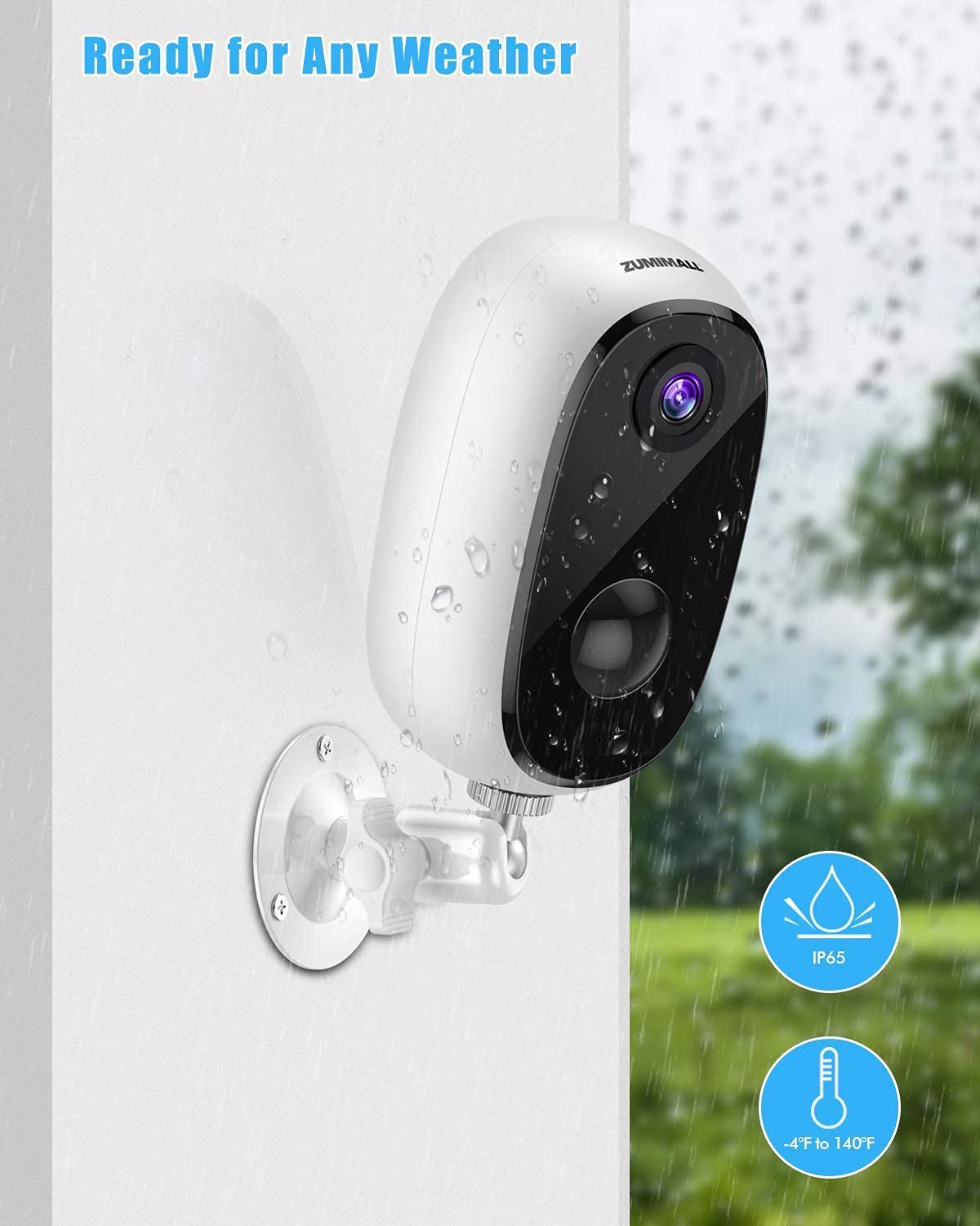 ZUMIMALL Security Cameras Wireless Outdoor - Outdoor Camera Wireless WiFi Camera, Solar Security Camera with Spotlight/Siren/Motion Detection/3MP Color Night Vision/AI Analysis/IP66