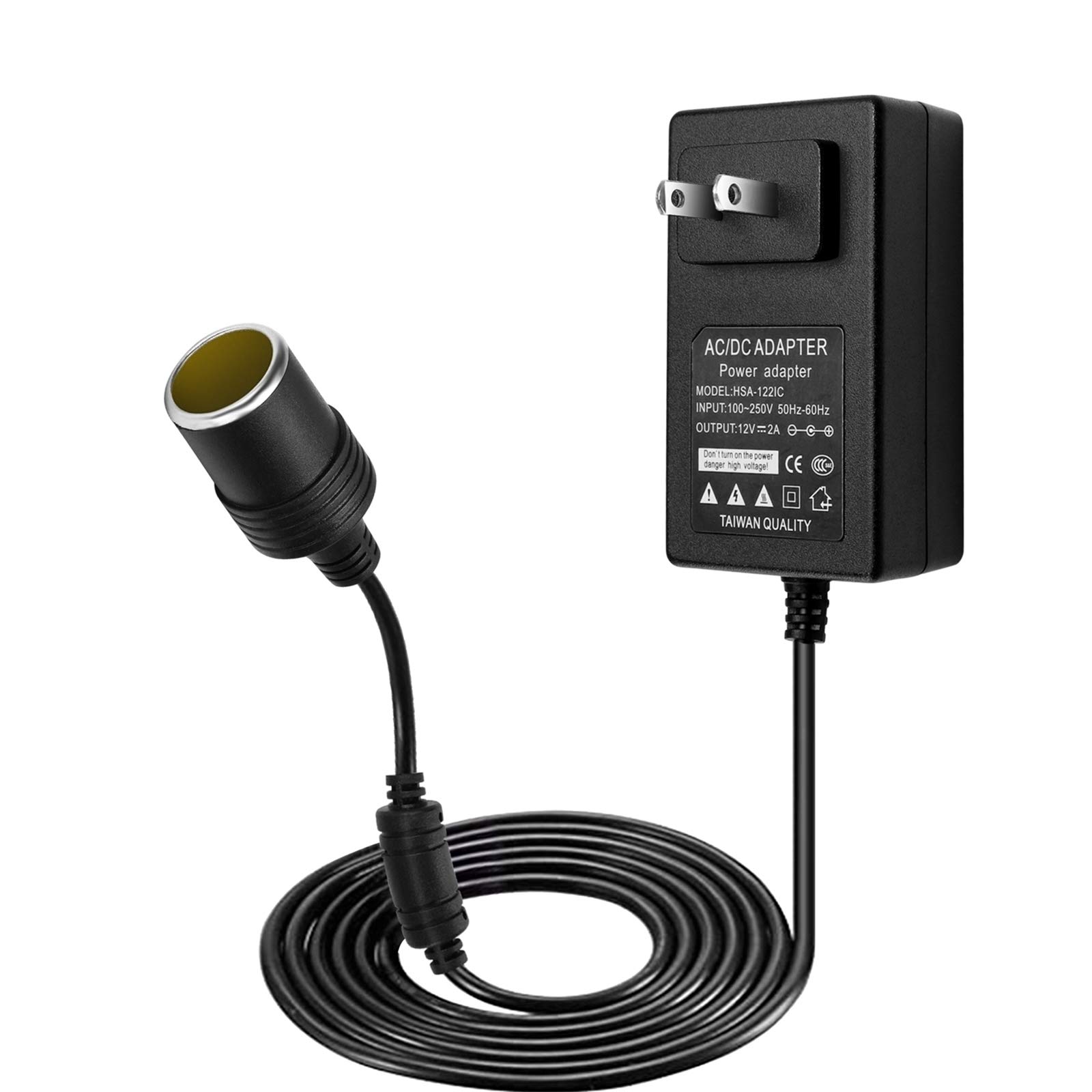 YONHAN AC to DC Converter 24W 2A Car Cigarette Lighter Socket 100~250V to 12V AC/DC Supply Adapter Transformer, is NOT Compatible with Any Devices which Start/Working Current May Surpass 2 Amperes